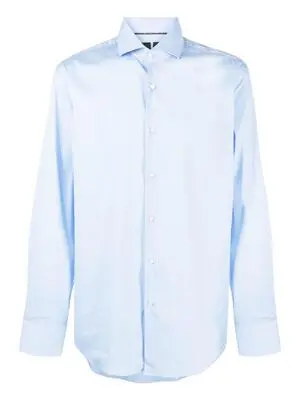 BOSS Classic-collar Long-sleeve Shirt - Blue