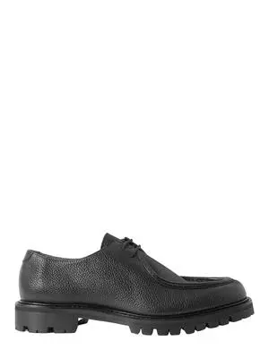 Mr P. Jacques Pebble-grain Leather Derby Shoes - Black