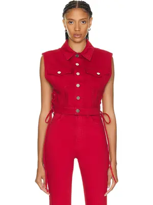 Alaïa Eyelet Vest - Rouge Alaia