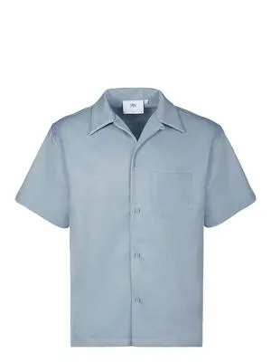 RtA Oversized Short Sleeve Shirt In Blue - Dusty Blue