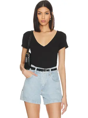 Enza Costa Perfect V Tee - Black