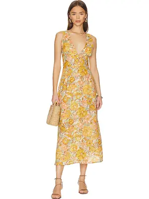 Faithfull The Brand Venere Midi Dress - Junie Floral Print