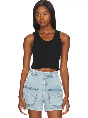 AGOLDE Cropped Poppy Tank - Black