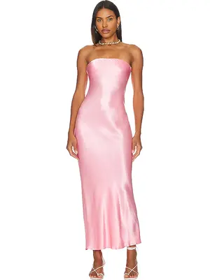 SNDYS Angel Strapless Midi Dress - Pink