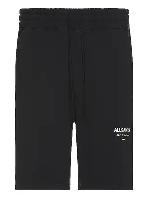 ALLSAINTS Underground Cotton Shorts - Jet Black & Optic White