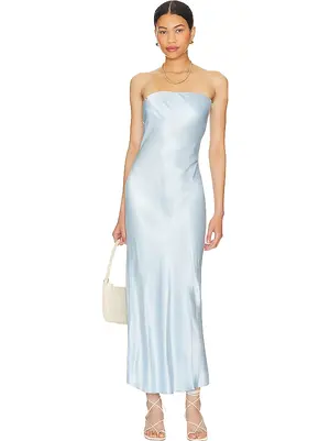 SNDYS X Angel Strapless Midi Dress - Light Blue
