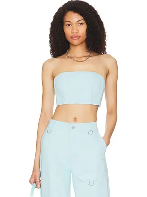 BY.DYLN Cooper Crop Top - Light Blue