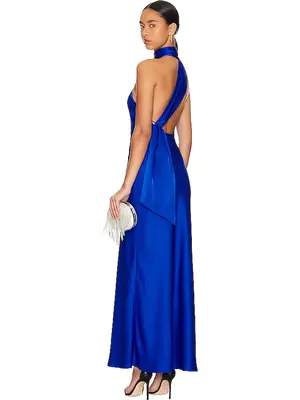 Misha Collection Alastair Satin Gown - Electric Blue