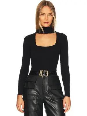 Superdown Victoria Square Neck Bodysuit - Black