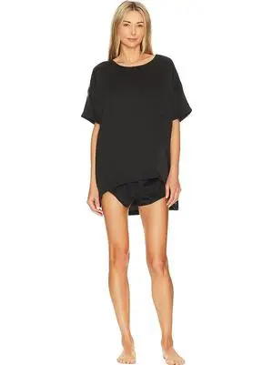 Lunya Washable Silk Tee Set - Immersed Black
