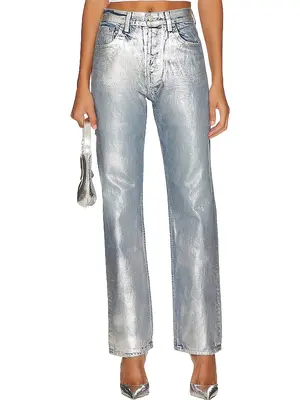 EB DENIM High Rise Straight Jeans - Foil