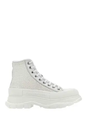 Alexander McQueen Interwoven Design Boots - White