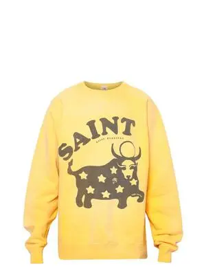 SAINT MXXXXXX Printed Cotton Sweatshirt - Yellow
