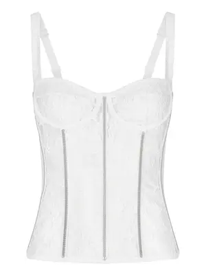 Dolce & Gabbana Lace Bustier Bodysuit - White
