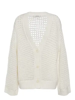Dorothee Schumacher Pointelle Wool And Cashmere Cardigan - White