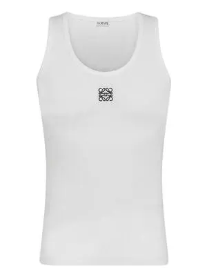 Loewe Anagram Cotton-blend Jersey Tank Top - White
