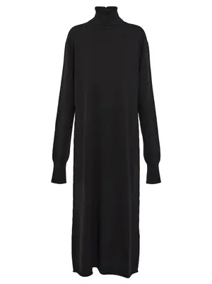 JIL SANDER Cashmere Midi Dress - Black
