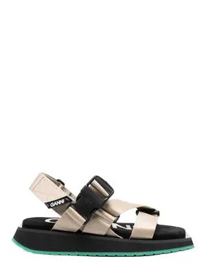 GANNI Performance Webbing Flat Sandals - Neutrals