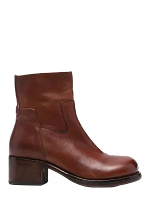 Moma Tronchetto Leather Ankle Boots - Brown