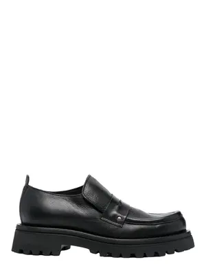 Moma Penny-slot Leather Loafers - Black