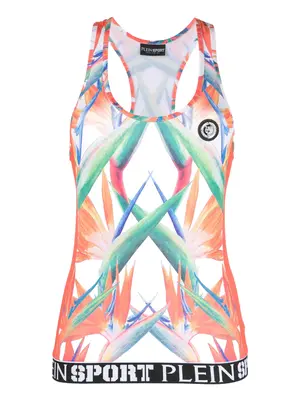 PLEIN SPORT Floral Print Tank Top - White