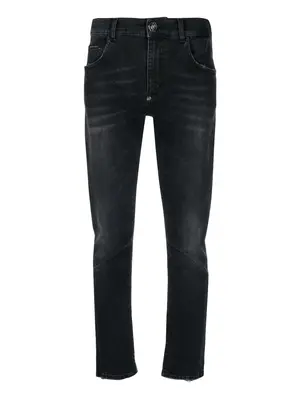 Philipp Plein Stonewashed Straight-leg Jeans - Grey