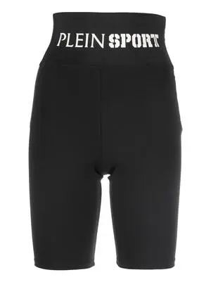 PLEIN SPORT Logo Waistband Stretch Shorts - Black