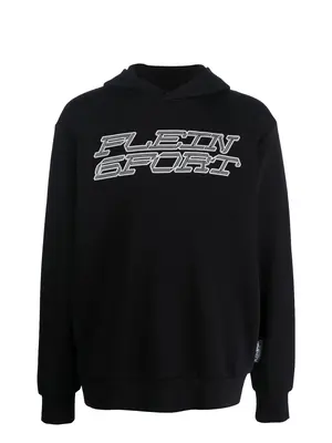 PLEIN SPORT Tiger Logo-print Hoodie - Black