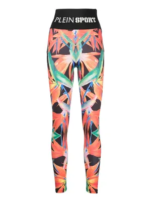 PLEIN SPORT Floral-print Stretch Leggings