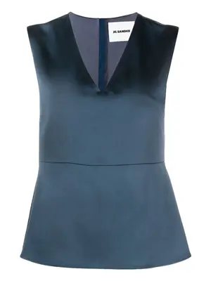 JIL SANDER V-neck Tank Top - Blue