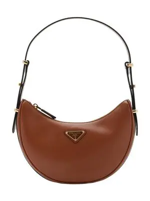 Prada Arqué Leather Shoulder Bag - Brown