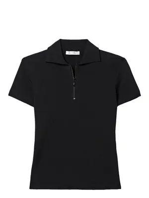 THE ROW Cauro Knitted Polo Top - Black