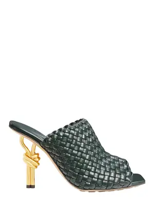 Bottega Veneta Woven Leather Knot Mules 90 - Blue