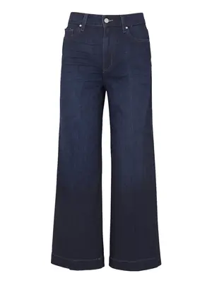 Paige Anessa Cropped Wide-leg Jeans - Dark Blue