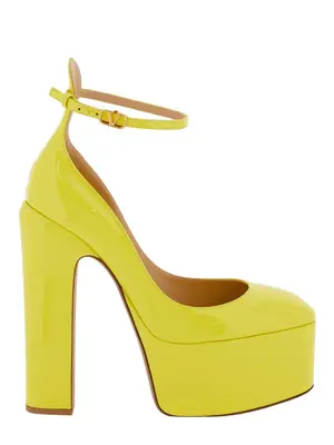 Valentino Garavani Tan-go Patent Leather Platform Pump Giallo