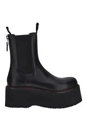 R13 Platform Ankle Boots - Black