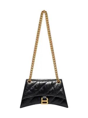 Balenciaga Crush Quilted Chain Bag - Black