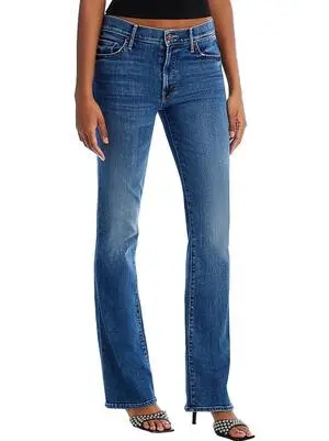 MOTHER The Outside Ankle Mid Rise Bootcut Jeans - Dark And Stormy Night