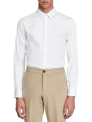 Sandro Seamless Stretch Button Up Shirt - White