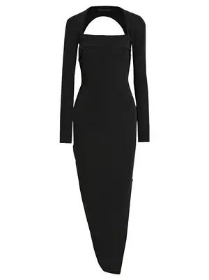 Helmut Lang Cutout Jersey Midi Dress - Black