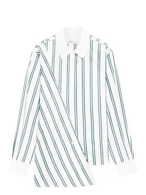 3.1 phillip lim - Asymmetric Striped Cottonblend Poplin Shirt
