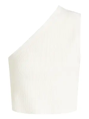Jacquemus JACQUEMUS Ascu Cropped One-Shoulder Top Ivory