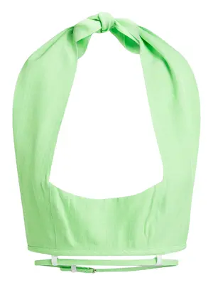 Jacquemus Limao Cropped Halterneck Top - Bright Green