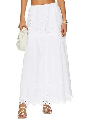 Lpa Francesca Eyelet Maxi Skirt - White