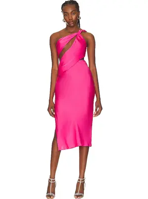 Nbd Misha Midi Dress - Hot Pink