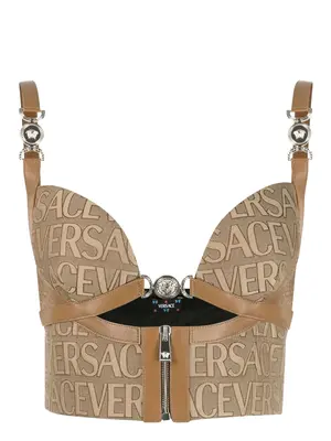 Versace Versace Allover Bustier Top Brown