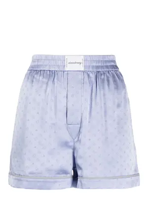 Alexander Wang Logo-jacquard Silk Boxer Shorts - Purple