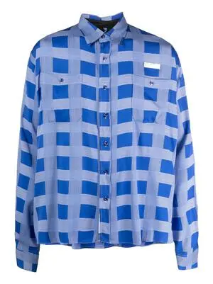 4SDESIGNS Plaid-check Pattern Shirt - Blue