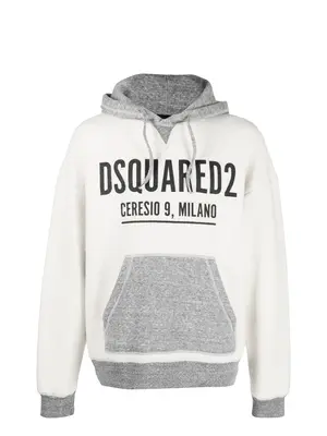 Dsquared2 Logo-print Panelled Hoodie - White