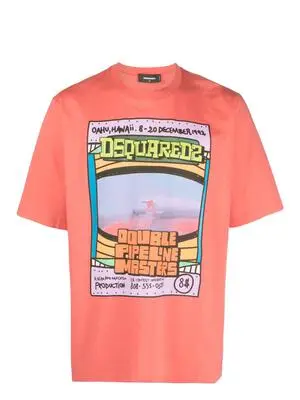 Dsquared2 Graphic-print Cotton T-shirt - Red